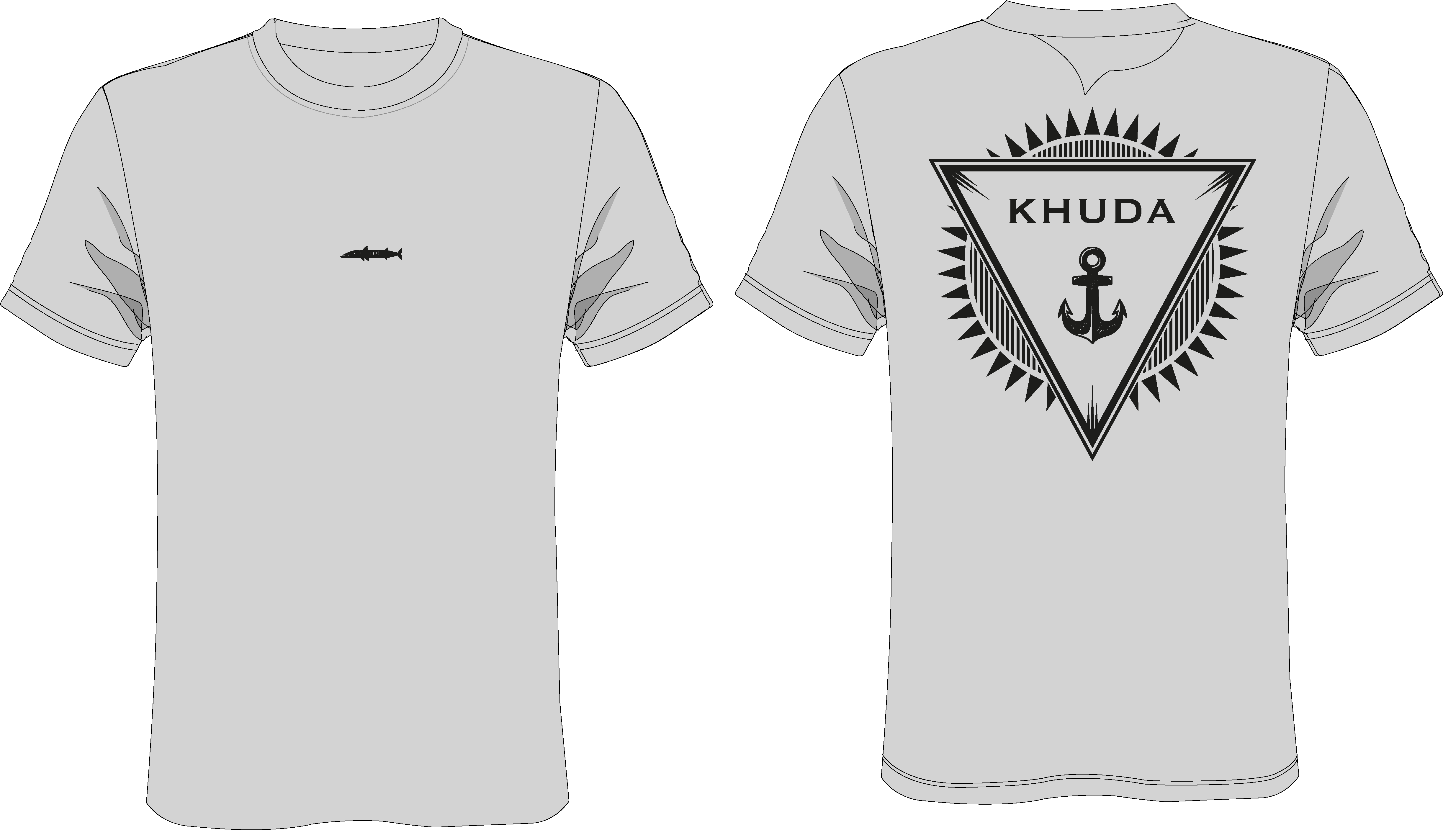 Camiseta Para Hombre Gris Arena Ref Triangulo Ancla Slimfit – KHUDA ...